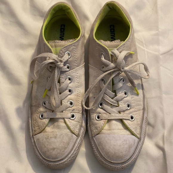 Converse | Shoes | Converse Low Rise Two Tone Sneakers With Neon ...
